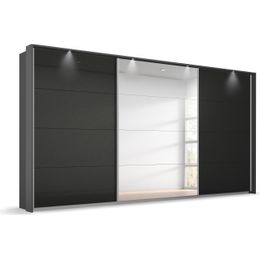 Schwebetürenschrank Rauch "Orias" Schränke Gr. B/H/T: 368 cm x 214 cm x 68 cm, mit Beleuchtung, 3 St., grau (graumetallic, effektgrau hochglanz) Schwebetürenschränke und Schiebetürenschränke