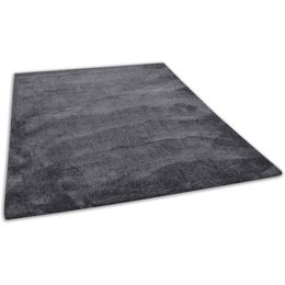 Hochflor-Teppich Tom Tailor HOME "Shaggy Teppich Cozy" Teppiche Gr. B/L: 140 cm x 200 cm, 25 mm, 1 St., grau (anthracite) Esszimmerteppiche Uni Farben, auch in Pastell ideal im Wohnzimmer & Schlafzimmer