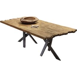 Esstisch Sit Tische Gr. B/H/T: 220 cm x 77 cm x 100 cm, 220 x 100 cm, beige (natur, antikschwarz, natur) Esstische rechteckig