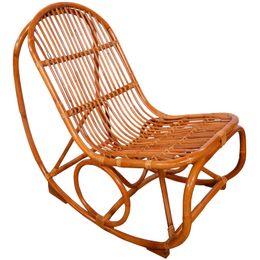 Sit & More Schaukelstuhl SIT&MORE Stühle Gr. B/H/T: 53 cm x 96 cm x 100 cm, aus Rattan, beige (natur, natur) Schaukelstühle