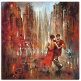 Wandbild Artland "Tango" Bilder Gr. B/H: 100 cm x 100 cm, Leinwandbild Sport quadratisch, 1 St., rot Kunstdrucke