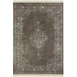 Teppich NOURISTAN "Orient Vintage Medaillon" Teppiche Gr. B/L: 135 cm x 195 cm, 5 mm, 1 St., braun (dunkelbraun, taupe) Orientalische Muster