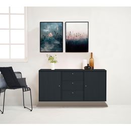 Sideboard HAMMEL FURNITURE "Mistral, Hochwertig Schrank, hängend/stehend montierbar" Sideboards Gr. B/H/T: 133 cm x 61 cm x 42 cm, 3, schwarz (schwarz gebeizt) Sideboards