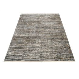 Teppich Musterring "COLORADO STRIPE" Teppiche Gr. B/L: 140 cm x 200 cm, 5 mm, 1 St., schwarz (beige, schwarz) Esszimmerteppiche