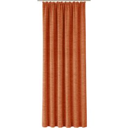 Vorhang WIRTH "Trondheim B" Gardinen Gr. 245 cm, Kräuselband, 132 cm, orange (terra) Kräuselband