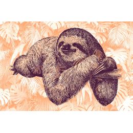 ARCHITECTS PAPER Fototapete "Atelier 47 Sloth Design 1" Tapeten Gr. B/L: 4 m x 2,7 m, bunt (weiß, schwarz, beige) Fototapeten Natur