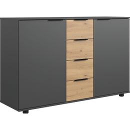 Kombikommode wimex "Gibraltar" Sideboards Gr. B/H/T: 130 cm x 83 cm x 41 cm, 4, grau (artisan, eiche, nachbildung, graphit) Kombikommoden