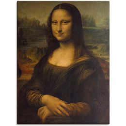 Wandbild Artland "Mona Lisa. Um 1503" Bilder Gr. B/H: 90 cm x 120 cm, Leinwandbild Porträts, 1 St., braun Kunstdrucke