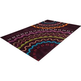 Teppich Calo-deluxe "Fanahy 3066" Teppiche Gr. B/L: 140 cm x 200 cm, 17 mm, 1 St., lila (violett, multi) Esszimmerteppiche