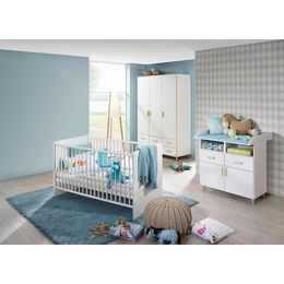 Babyzimmer-Komplettset Rauch "Potsdam" Schlafzimmermöbel-Sets Gr. B/H: 70 cm x 140 cm, weiß (alpinweiß) Baby Komplett-Babybetten