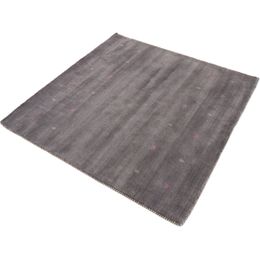 Wollteppich CarpetFine "Gabbeh-Uni" Teppiche Gr. B/L: 200 cm x 200 cm, 15 mm, 1 St., grau Orientalische Muster