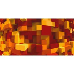 ARCHITECTS PAPER Fototapete "3D Cubes Orange" Tapeten Gr. B/L: 5 m x 2,5 m, bunt (gelb, orange, rot) Fototapeten 3D