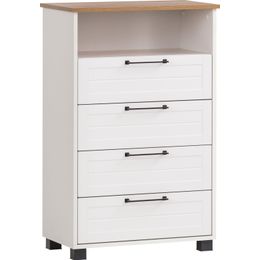 Garderobenschrank Schildmeyer "Jelda" Schränke Gr. B/H/T: 62,4 cm x 102,0 cm x 34,1 cm, weiß (weiß, eichefarben) Garderobenschränke