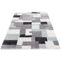 Teppich OCI DIE TEPPICHMARKE "Steady Allover" Teppiche Gr. B/L: 120 cm x 170 cm, 20 mm, 1 St., grau (grau, flieder) Esszimmerteppiche