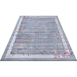 Designteppich freundin Home Collection "Gloriosa" Teppiche Gr. B/L: 160 cm x 230 cm, 7 mm, 1 St., bunt (grau, silberfarben) Orientalische Muster