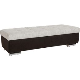 Hocker DOMO collection "Treviso XXL: B/T/H: 161/60/41 cm" Gr. B/H/T: 161 cm x 41 cm x 60 cm, Microfaser PRIMABELLE-Struktur, schwarz (schwarz, silber, silberfarben) Hocker mit Stauraum Polsterhocker Stauraum, auch in Cord, passend zur Serie, moderne Steppung