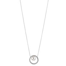 Kette mit Anhänger ADRIANA "Amalfi, A9" Halsketten Gr. Silber 925 (Sterlingsilber)-Perlen, Länge: 45 cm, bunt (silberfarben, weiß) Damen Ketten mit Anhänger