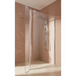 Walk-in-Dusche Welltime "Mailand" Duschwände Gr. B/H: 120 cm x 190 cm, beidseitig montierbar, ohne Antikalk-Versiegelung, grau (chromfarben) Duschen