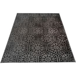 Teppich my home "Stina" Teppiche Gr. B/L: 200 cm x 290 cm, 7 mm, 1 St., grau (anthrazit) Esszimmerteppiche