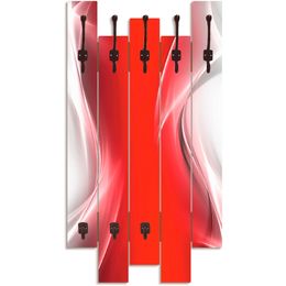 Garderobenleiste Artland "Kreatives Element Rot für Ihr Art-Design" Garderobenhalter Gr. B/H: 63 cm x 114 cm, rot Haken
