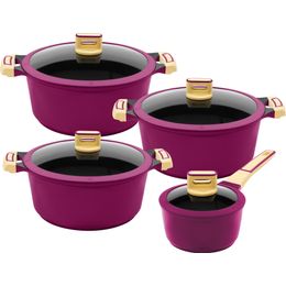 Kochtopf King "GOURMET" Töpfe lila (aubergine) Topfset Topfsets