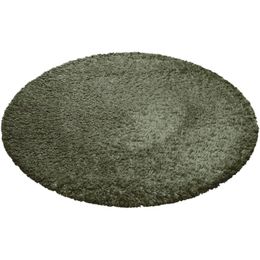 Hochflor-Teppich Esprit "YOGI" Teppiche Gr. B/L: 200 cm x 200 cm Ø 200 cm, 50 mm, 1 St., grün Esszimmerteppiche