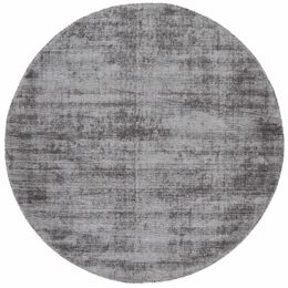 Teppich CarpetFine "Ava Viskoseteppich" Teppiche Gr. Ø 120 cm, 13 mm, 1 St., grau (hellgrau) Esszimmerteppiche