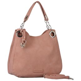 Henkeltasche Bruno Banani Gr. B/H/T: 34 cm x 30 cm x 16 cm, rosa (altrosa) Damen Taschen Handtaschen mit Schmuckanhänger und silberfarbenen Details