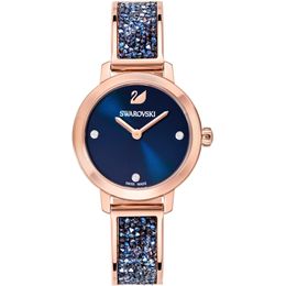 Quarzuhr Swarovski "COSMIC ROCK, 5466209" Armbanduhren rosegold (blau, roségoldfarben) Damen Quarzuhren