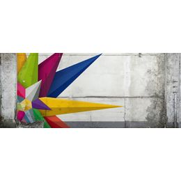 ARCHITECTS PAPER Fototapete "Atelier 47 3D-Star" Tapeten Gr. B/L: 6 m x 2,5 m, bunt (gelb, grün, blau) Fototapeten Steinoptik