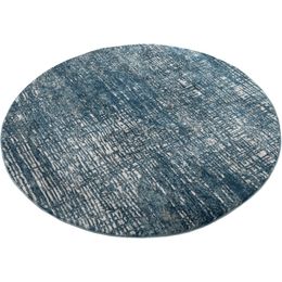 Teppich Home Affaire "Ariano" Teppiche Gr. Ø 140 cm, 12 mm, 1 St., blau (blue) Esszimmerteppiche