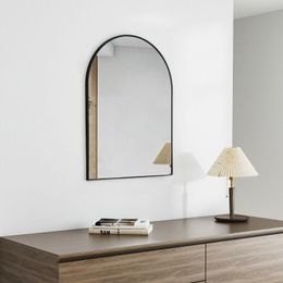 Boromal - Wandspiegel 60x60/80x60cm Badspiegel Schwarz Metallrahmen spiegel Badezimmerspiegel Bad Spiegel Metall