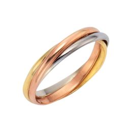 Fingerring Firetti "Schmuck Geschenk Gold 333 Damenring Goldring tricolor" Fingerringe Gr. 19, Gelbgold 333-Rotgold 333-Weißgold 333, 4 mm, goldfarben (gelbgoldfarben, weißgoldfarben, rotgoldfarben) Damen Fingerringe