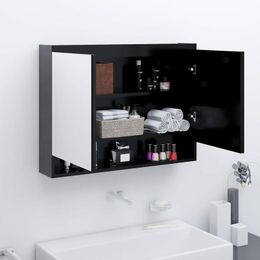 Bonnevie - Bad-Hängeschränke - Badezimmer Spiegelschrank fürs Bad 80x15x60 cm mdf Anthrazit -BNC73249 - Anthrazit