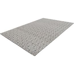 Teppich Calo-deluxe "Rico 303" Teppiche Gr. B/L: 160 cm x 230 cm, 10 mm, 1 St., grau (grau, creme) Esszimmerteppiche