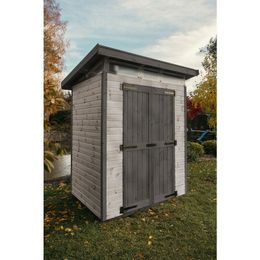 Gartenhaus Strongbox m - Robustes Gerätehaus aus natürlicher Holz, 163x127 cm, Grau - Grau - Upyard