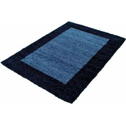 Hochflor-Teppich Ayyildiz Teppiche "Life Shaggy 1503" Teppiche Gr. B/L: 300 cm x 400 cm, 30 mm, 1 St., blau (navy) Esszimmerteppiche