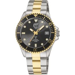 Funkuhr ETT "Professional, EGS-11606-25M" Armbanduhren silberfarben (edelstahlfarben, goldfarben) Herren Solaruhren