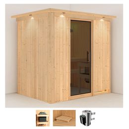 Karibu Sauna "Finja" Saunen beige (naturbelassen) Saunen