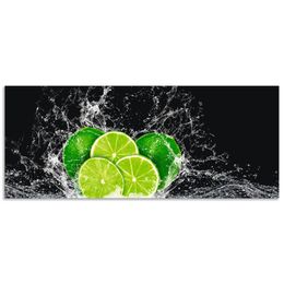 Küchenrückwand Artland "Limone mit Spritzwasser" Spritzschutzwände Gr. B/H: 160 cm x 65 cm, grün Küchendekoration