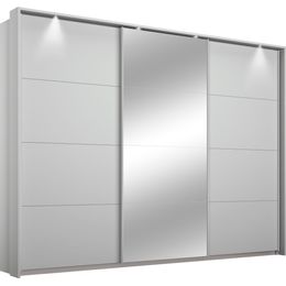 Schwebetürenschrank Rauch "Toma" Schränke Gr. B/H/T: 278 cm x 233 cm x 64 cm, Passepartout mit Beleuchtung, grau (seidengrau) Schranksysteme und Schrankserien