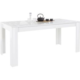 Esstisch Lc "Prisma" Tische Gr. B: 180 cm, weiß (weiß hochglanz lack, mit siebdruck lack) Esstisch Holz-Esstische Rechteckiger