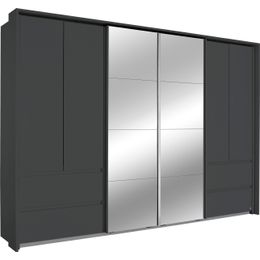 Dreh-/Schwebetürenschrank Rauch "Fulda" Schränke Gr. B/H/T: 323 cm x 214 cm x 64 cm, Passepartout ohne Beleuchtung, 6 St., grau (graumetallic) Drehtürenschrank Kleiderschrank Schwebetürenschrank Drehtürenschränke Schränke