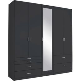 Kleiderschrank Rauch "Wildberg" Schränke Gr. B/H/T: 225 cm x 210 cm x 54 cm, 5 St., grau (graumetallic) Kleiderschränke