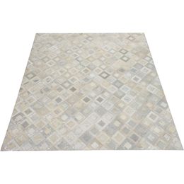Lederteppich Home Affaire "Arno" Teppiche Gr. B/L: 80 cm x 150 cm, 8 mm, 1 St., bunt (silberfarben, grau) Esszimmerteppiche
