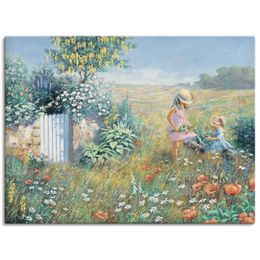 Wandbild Artland "Außerhalb des Gartens" Bilder Gr. B/H: 120 cm x 90 cm, Leinwandbild Garten Querformat, 1 St., grün Kunstdrucke