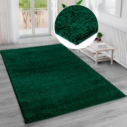 Hochflor-Teppich Bruno Banani "Shaggy Soft" Teppiche Gr. B/L: 240 cm x 320 cm, 30 mm, 1 St., grün (dunkelgrün) Esszimmerteppiche