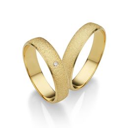 Trauring Firetti "Schmuck Geschenk Gold 375 Hochzeit Ehering "LIEBE"" Fingerringe Gr. 50, ohne Brillant, Gelbgold 585, 4,5 mm, gelb (gelbgoldfarben) Trauringe