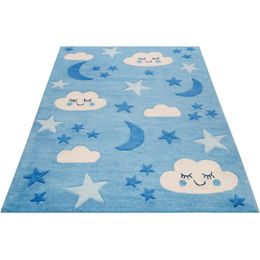 Kinderteppich Smart Kids "LaLeLu" Teppiche Gr. B/L: 160 cm x 230 cm, 9 mm, 1 St., blau Kinder Kinderzimmerteppiche
