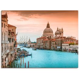 Wandbild Artland "Venedig Canal Grande I" Bilder Gr. B/H: 120 cm x 90 cm, Leinwandbild Italien Querformat, 1 St., braun Kunstdrucke